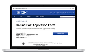 U.S Department of Bank Card | DBC Refund PAF | Refund PAF
