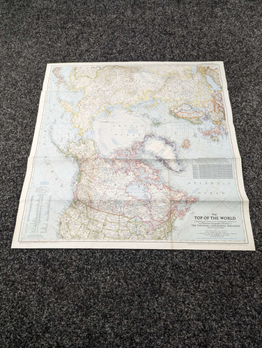 1950's Gilbert Grosvenor Map - Top of the world | Timeless Interiors