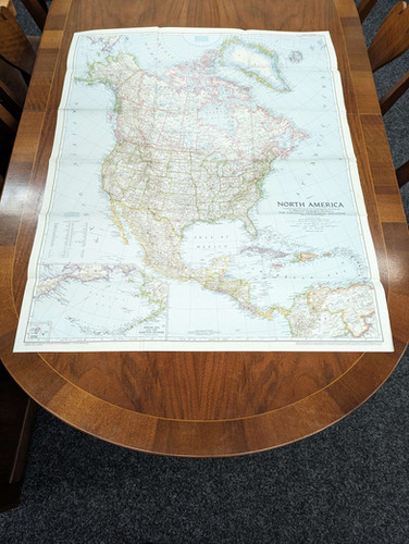 1950's Gilbert Grosvenor Map Of North America | Timeless Interiors