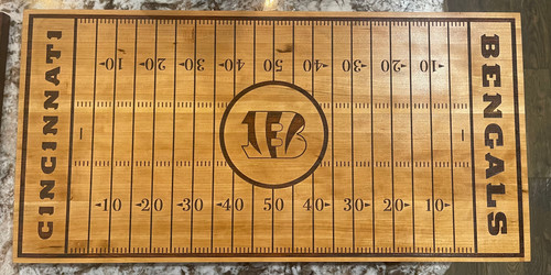 12" x 24" x 1.5" Custom Cherry Football Field Butcher Block | Jagoditz ...
