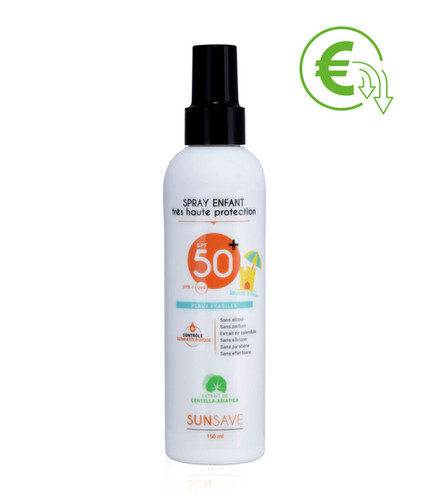 SUNSAVE – Spray solaire enfant SPF 50 – 150mL | Pharmavance.com