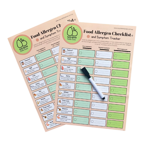Food Allergen Checklist & Symptom Tracker (A4 Fridge Magent) | Nourish ...