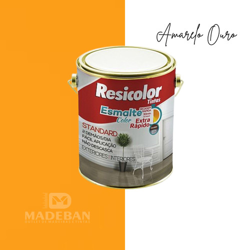 Tinta Esmalte Resicolor Amarelo Ouro 3,6L | Madeban
