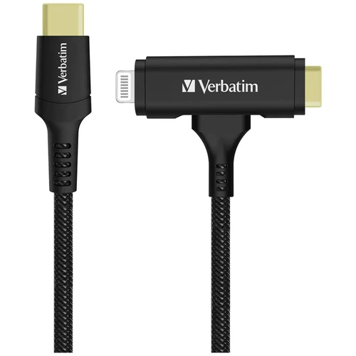 Verbatim USB-C & Lightning 2-in-1 Cable 2合1充電傳輸線 120cm 66974 | SC Shop