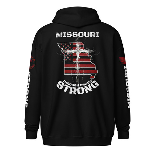 MISSOURI STRONG THROUGH CHRIST Zip up Hoodie | WEBERZ WAY