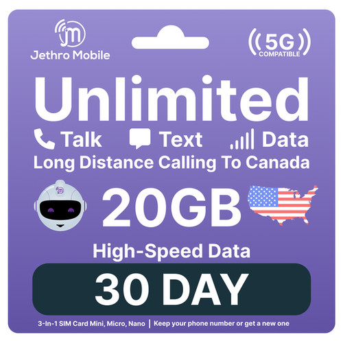 Buy USA SIM Card Prepaid Travel Plan (30 Days) | Jethro Shop