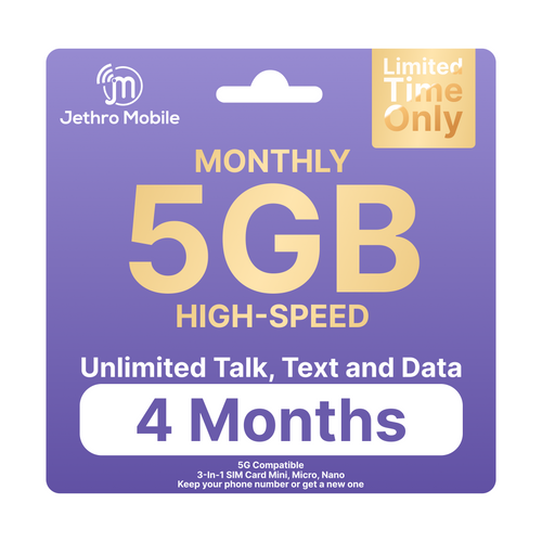 Jethro Mobile Snowbird Plan 5GB Monthly Limited Time Only | Jethro Shop ...