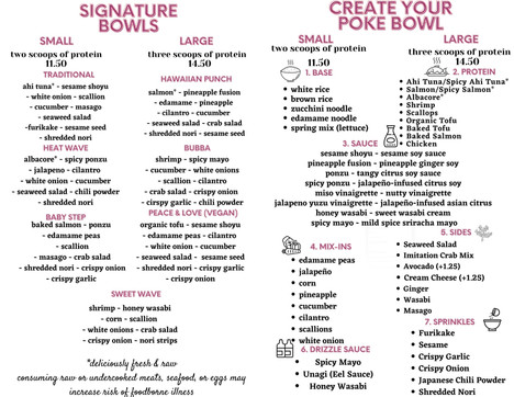 menu | Square Root Poké