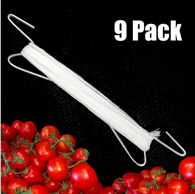 Tomato Hooks 9 Pack Pre Strung With 40 Feet Uv Weather Resistant