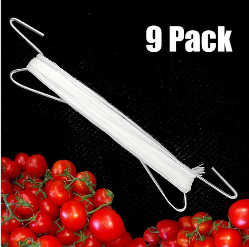 Tomato Hooks (9 Pack) pre-strung with 40 feet UV/Weather resistant ...