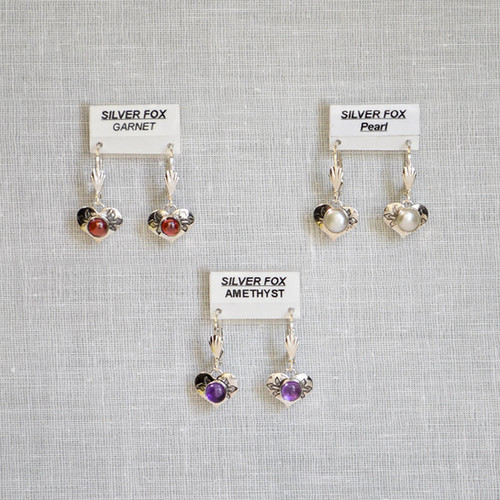See-Thru Hearts Sterling Silver Gemstone Earrings | silverfox