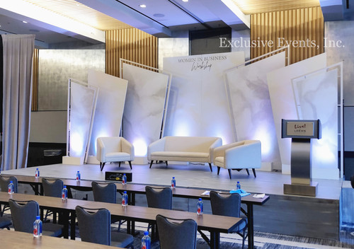 Women In Business Workshop Stage Backdrop | Exclusive Events Inc