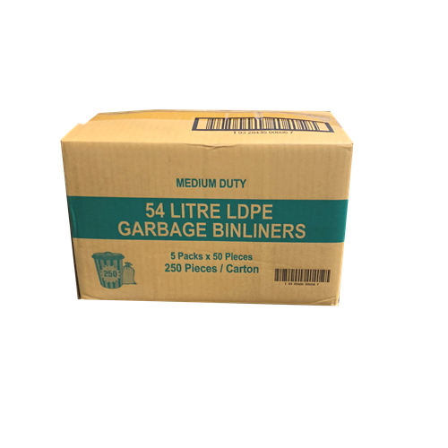 54LT M/Duty Black Garbage Bin Liner 250 | JRD Distributors