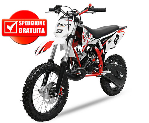 Mini Cross NRG 50cc 9cv Cerchi 14" 12" 60Km/h Telaio maggiorato Kick ...