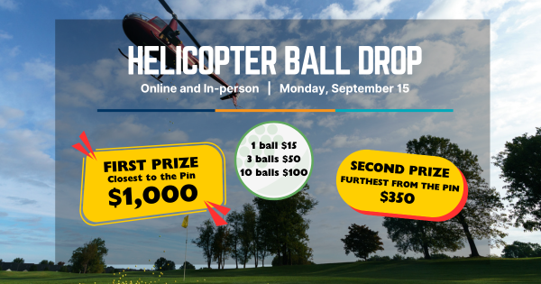 Helicopter Ball Drop for Abdominal Cancer Fundraising