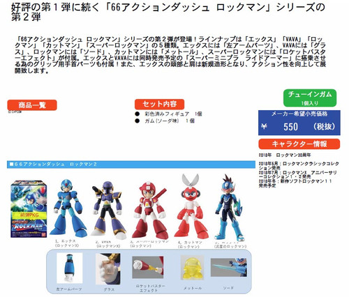 Bandai Capcom Rockman Megaman 66 ACTION Dash 2 VAVA Display Case 10 CT ...