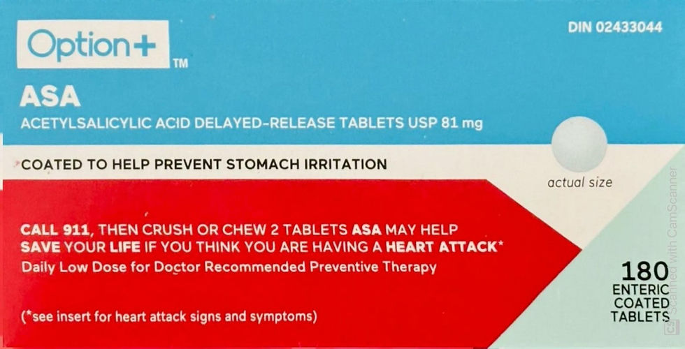 Option+ ASA Acetylsalicylic Acid Delayed-Release Tablets USP 81mg ...