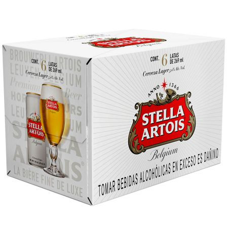 Cerveza Stella Artois Six Pack Lata 269Ml | bodegaelvis