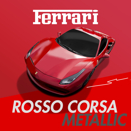 Ferrari Rosso Corsa Met | splash-paints