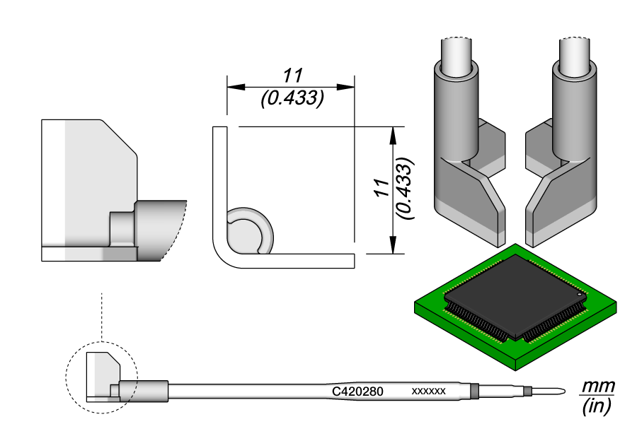 JBC QFP Cartridge C420280 | Kurt Whitlock Assoc.