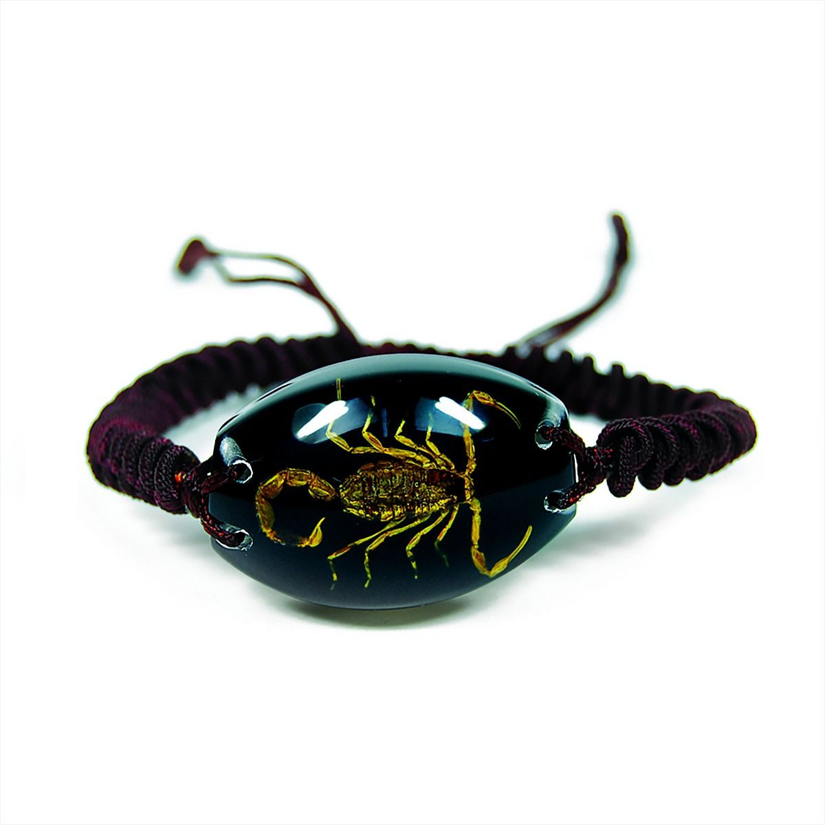 Black Round Bracelet - Gold Scorpion | Sigil Occult Jewelry