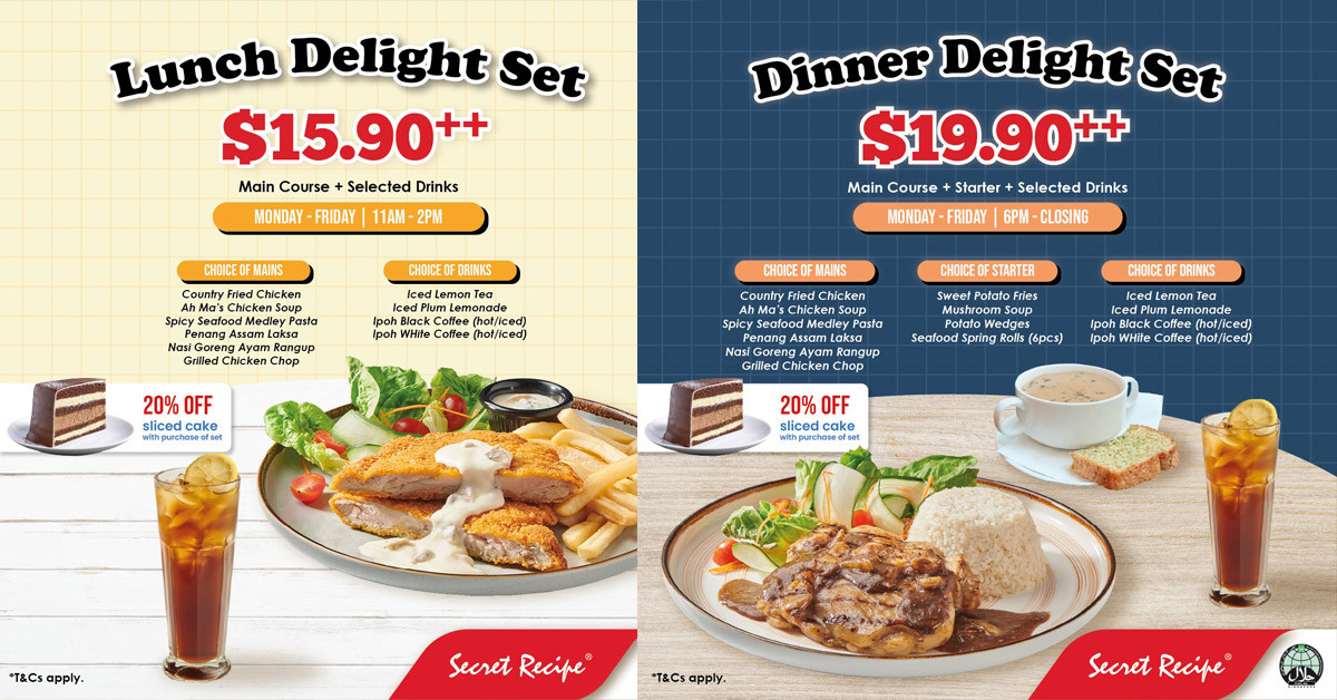 Savor Exclusive Weekday Lunch and Dinner Sets at Secret Recipe Singapore