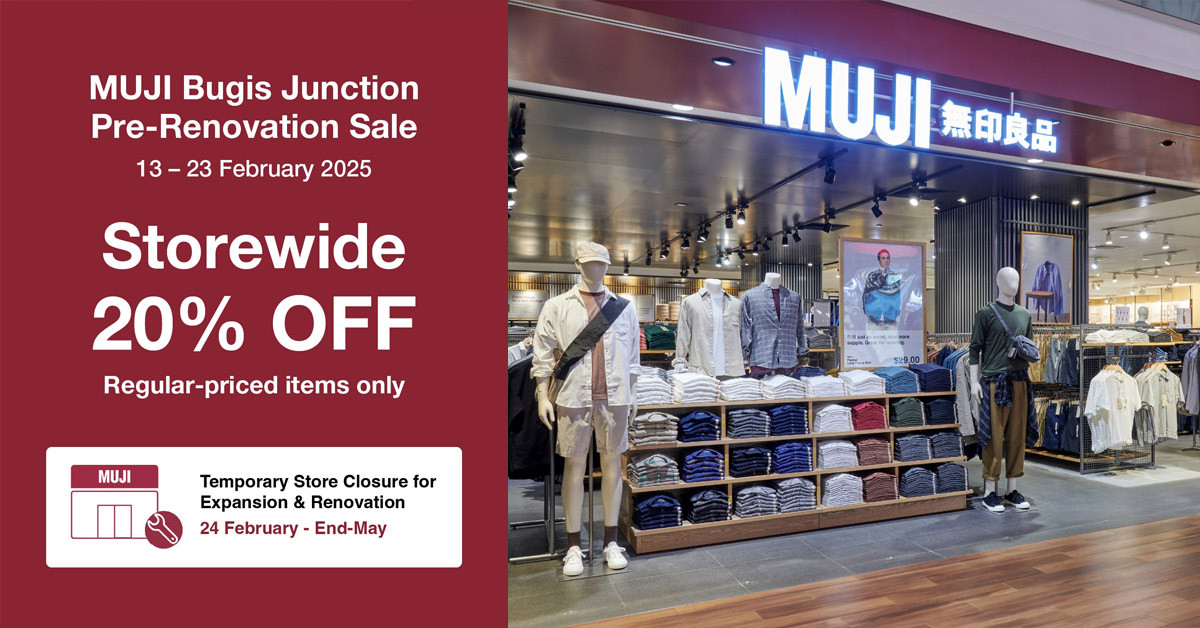 MUJI Bugis Pre-Renovation Sale: Enjoy 20% Off Before the Store's ...