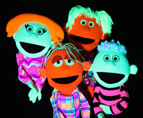 Blacklight Puppets from PlaySoup