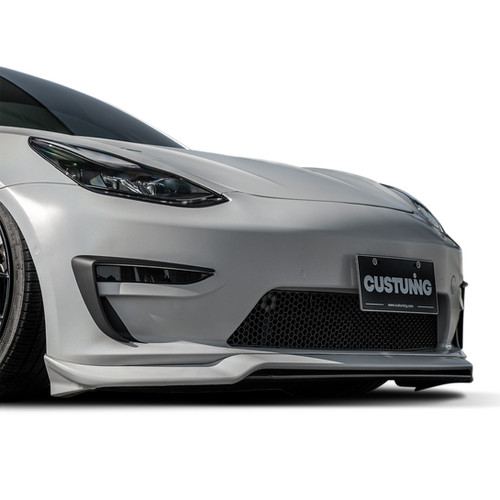 Front Bumper + Front Diffuser for Tesla Model 3 | Custuning Auto