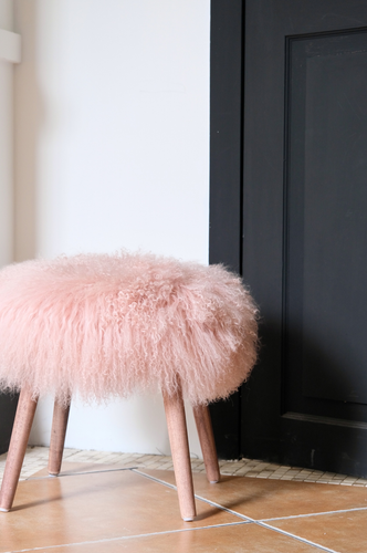 Blush Plush Stool | Home
