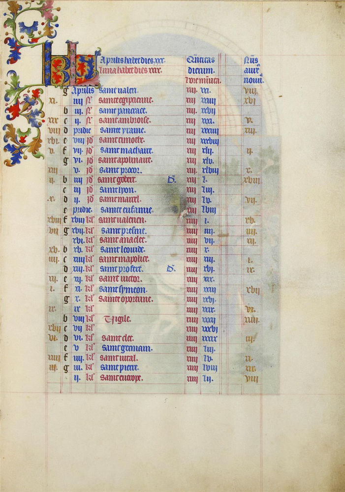 How to read a medieval astronomical calendar