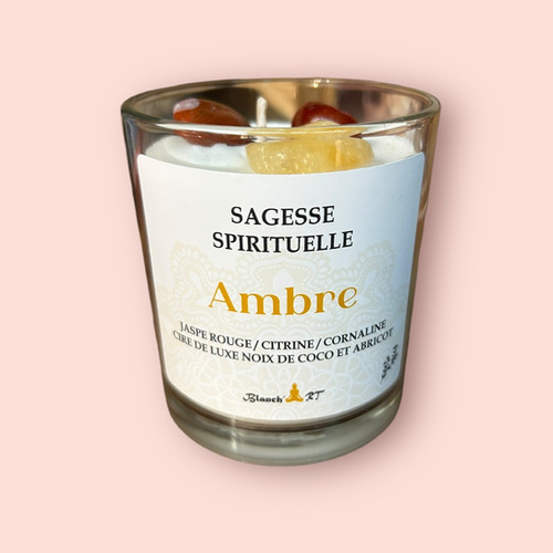 Ambre - Chandelle lithothérapie Blanch'ART | Boutique Blanch'ART