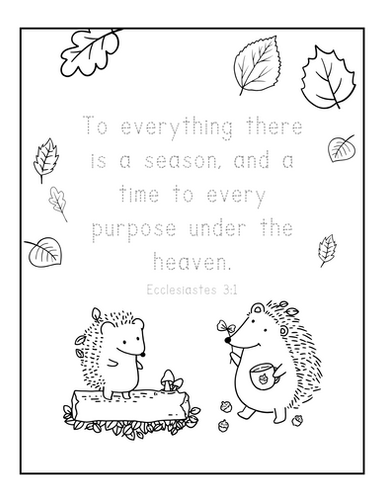 To Everything There is a Season: Bible Fall Worksheet | My Sun & Shade
