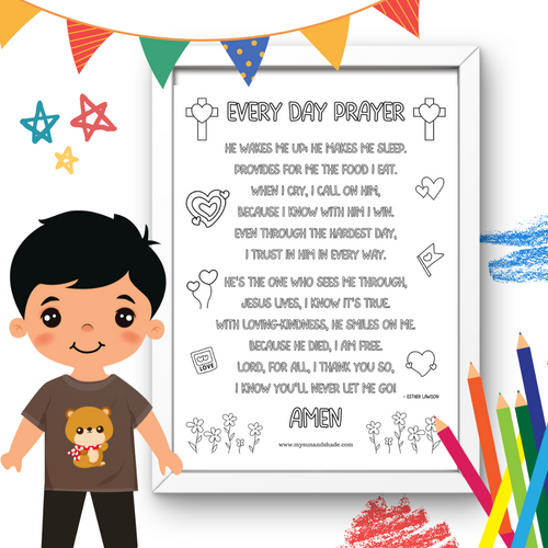 Every Day Prayer: Protect Kids at Home & School | Coloring Page