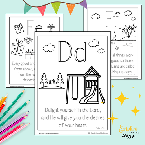 'Alphabet Bible Verse Coloring Pages for Kids'