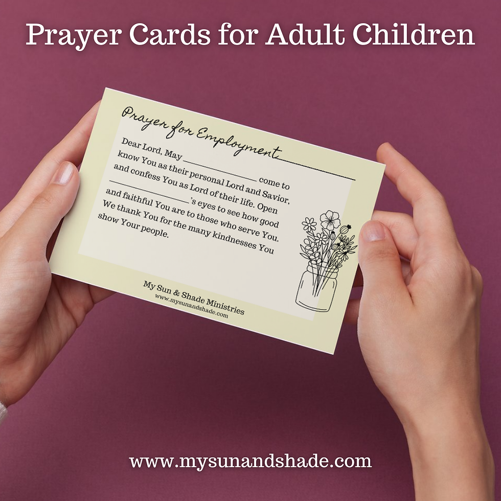 Printable Prayer Cards for Adult Children Grown Sons and Daughters