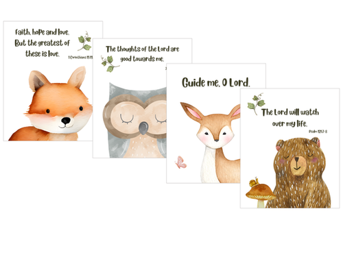 Woodland Animals Bible Verse Art Print Bundle (Digital Download) | My ...