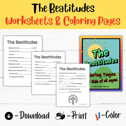 The Beatitudes Coloring Craft Booklet Activity | Sunday School Ministry