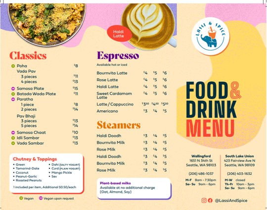 Menu | Lassi & Spice