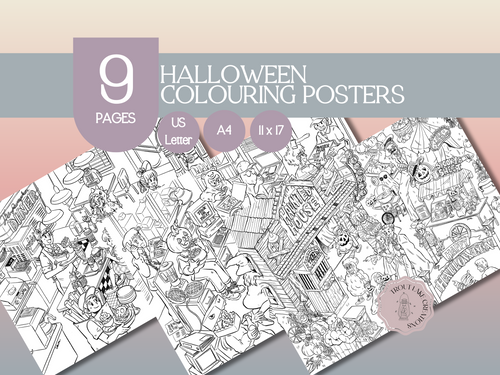 Halloween Colouring Posters | Trout Lake Creations