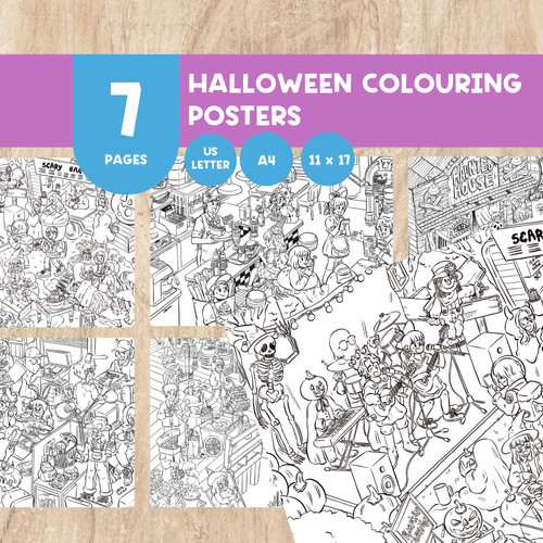Halloween Colouring Posters | Trout Lake Creations