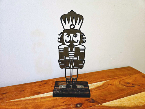 Wire Brushed Rustic Metal Nutcracker Stand | MYW - Metal Your Way