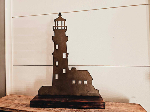 Wire Brushed Rustic Lighthouse Stand | MYW - Metal Your Way