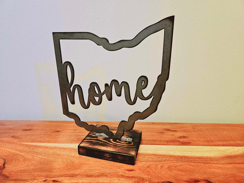 Wire Brushed Rustic Ohio Stand - Style 1 | MYW - Metal Your Way