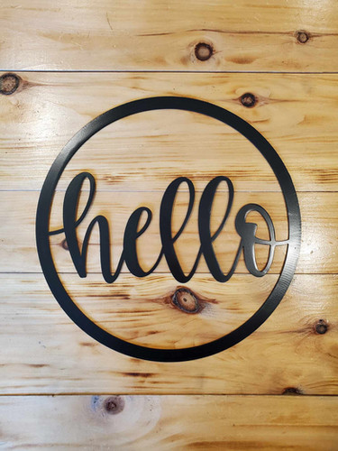 "Hello" Metal Sign | MYW - Metal Your Way