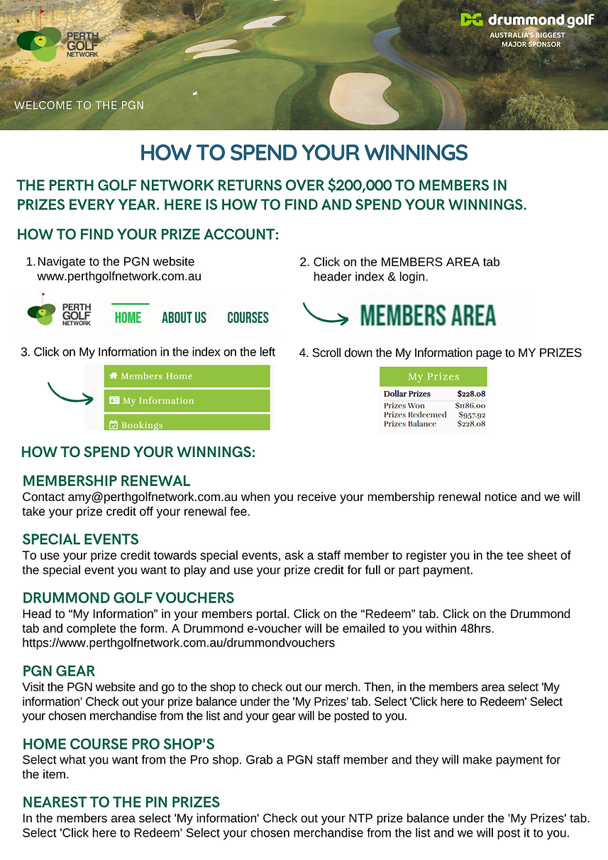 PGN Welcome Letter | Perth Golf Network