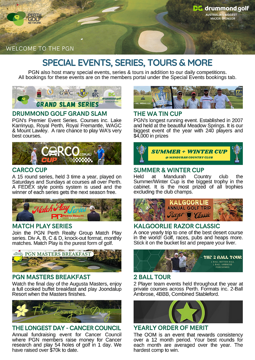 PGN Welcome Letter | Perth Golf Network