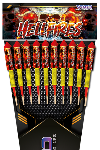 Hellfires 10 Rocket Pack By Vivid Pyrotechnics | Snowdonia Fireworks