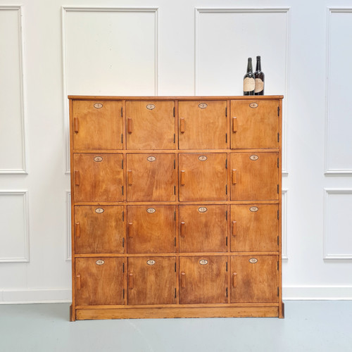 Vintage Mid Century Wooden School Lockers | swag