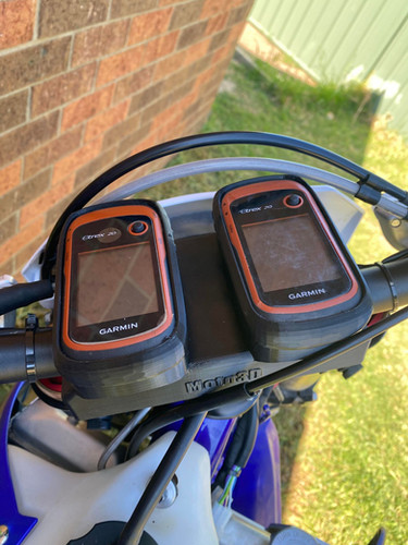 Double Garmin ETrex GPS enduro bar mount | Moto3D